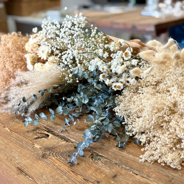 Ivory White Soft Neutral DIY Bulk Dried Flowers -Dried Flowers Forever