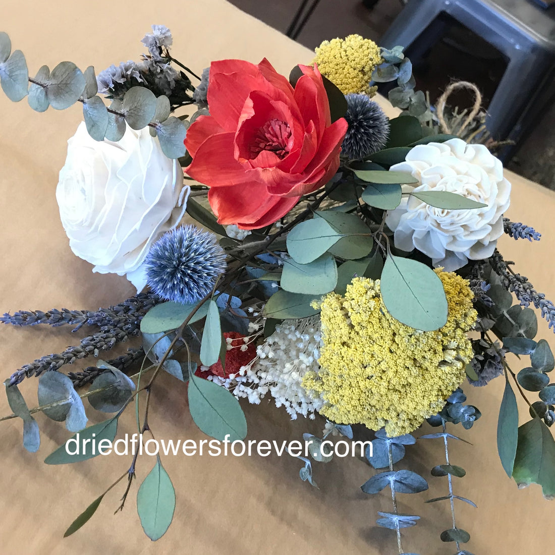 Poppy Red Dried Flower Bouquet - Dried Flowers Forever